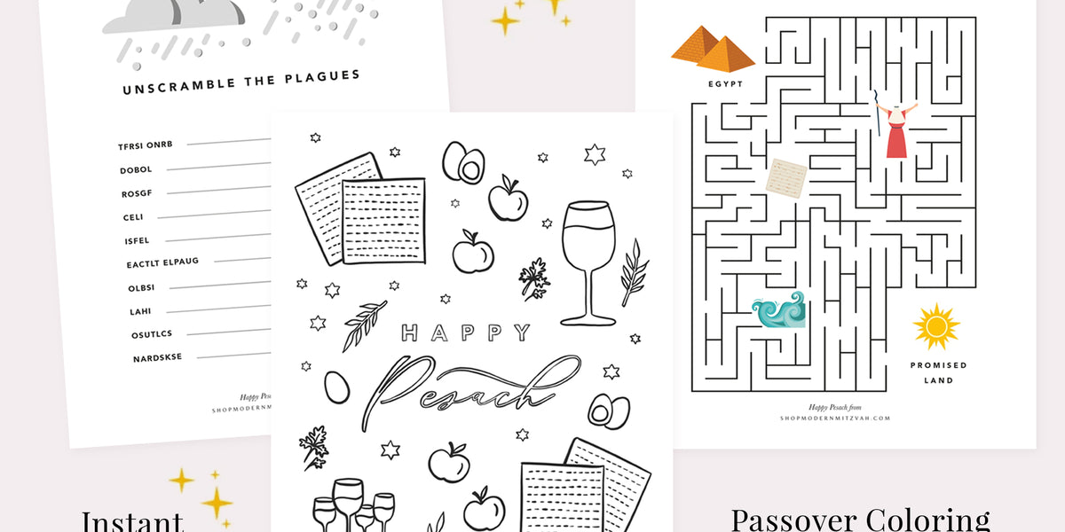 Passover Coloring & Activity Sheets - Instant Download – Modern Mitzvah